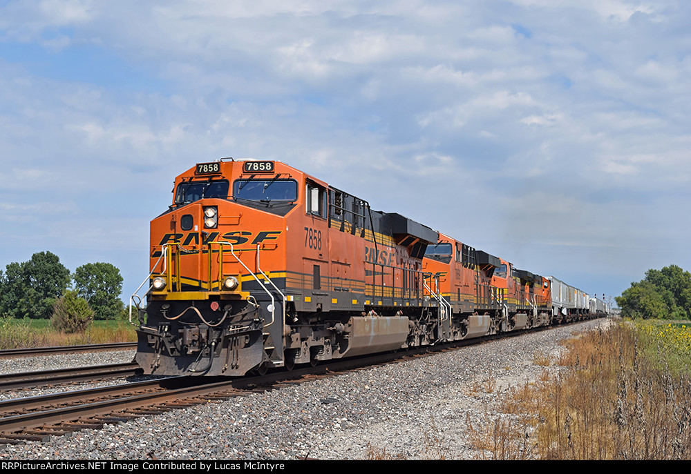 BNSF 7858 westbound BNSF intermodal train